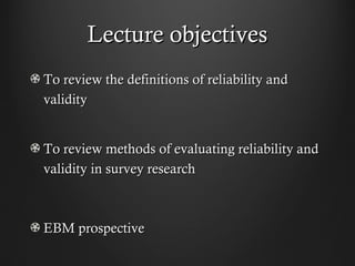 Reliability and validity | PPT | Education