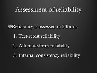 Reliability and validity | PPT | Education