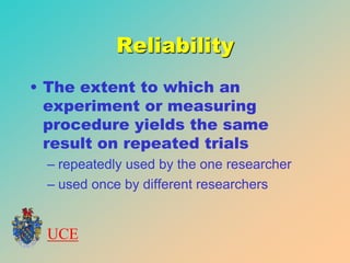 Reliability and validity | PPT