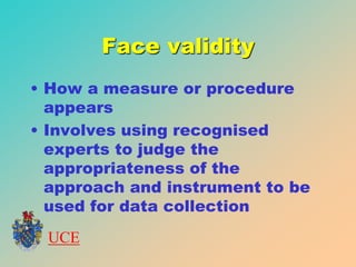 Reliability and validity | PPT