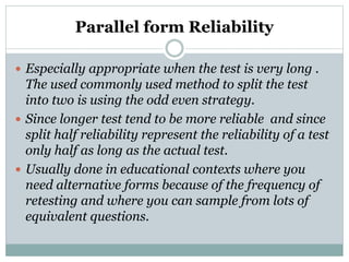 RELIABILITY AND VALIDITY | PPTX
