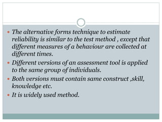 RELIABILITY AND VALIDITY | PPTX