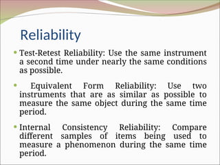 Importance of Reliability and validity in Research | PPT | Physics ...
