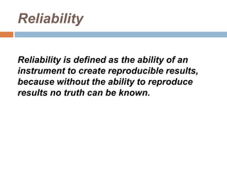 RELIABILITY AND VALIDITY OF RESEARCH TOOLS.pptx