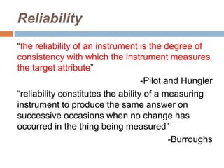 RELIABILITY AND VALIDITY OF RESEARCH TOOLS.pptx