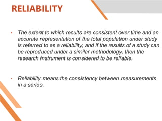Reliability and validity ppt | PPTX