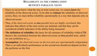 Reliability bachman 1990 chapter 6 | PPTX
