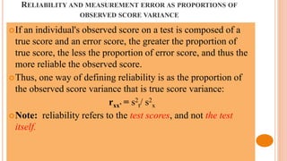 Reliability bachman 1990 chapter 6 | PPTX