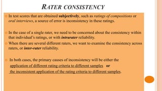 Reliability bachman 1990 chapter 6 | PPTX