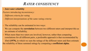 Reliability bachman 1990 chapter 6 | PPTX