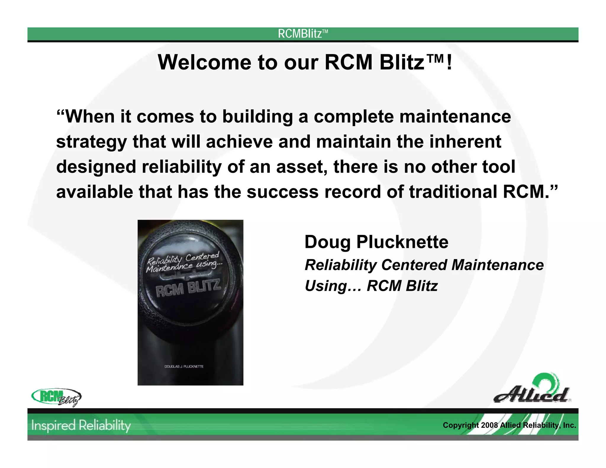 Reliability Centered Maintenance Made Simple Pdf