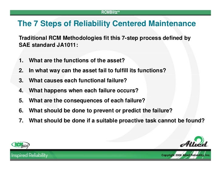 Reliability Centered Maintenance Made Simple