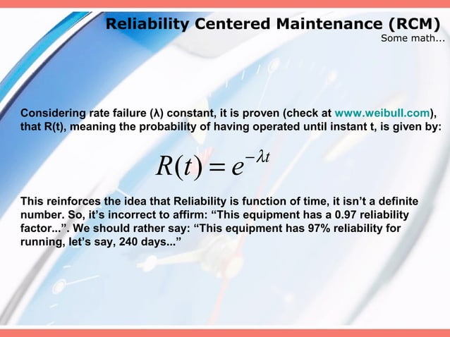 Reliability centered maintenance