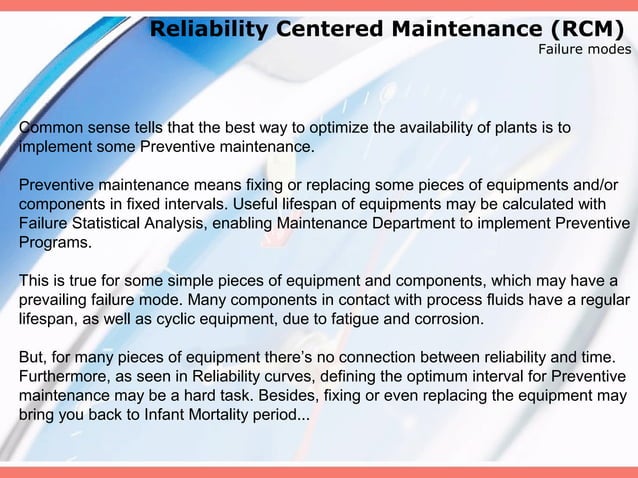 Reliability centered maintenance