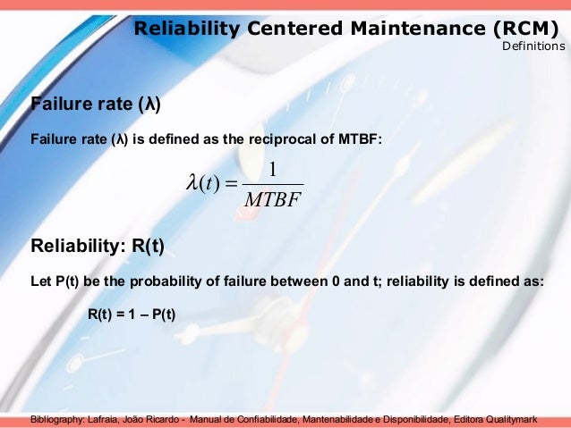 Reliability centered maintenance