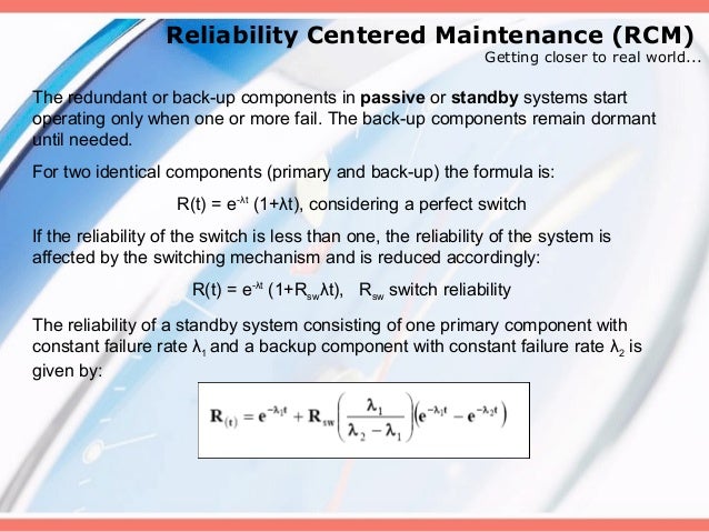 Reliability centered maintenance