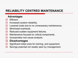 Reliability centred maintenance | PPT