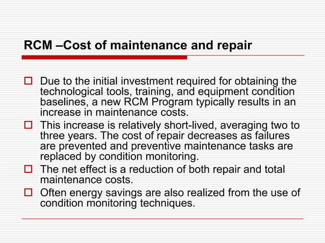 Reliability centred maintenance | PPT | Business | Business and Finance
