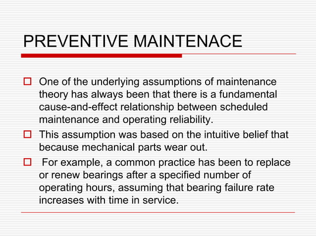 Reliability centred maintenance | PPT | Business | Business and Finance