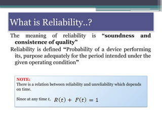 Reliability criteria in design and its application.pptx | Computer ...