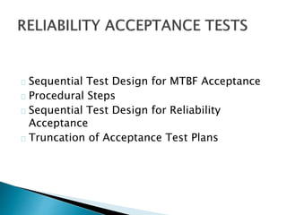 Reliability Engineering Assignment help | PPTX