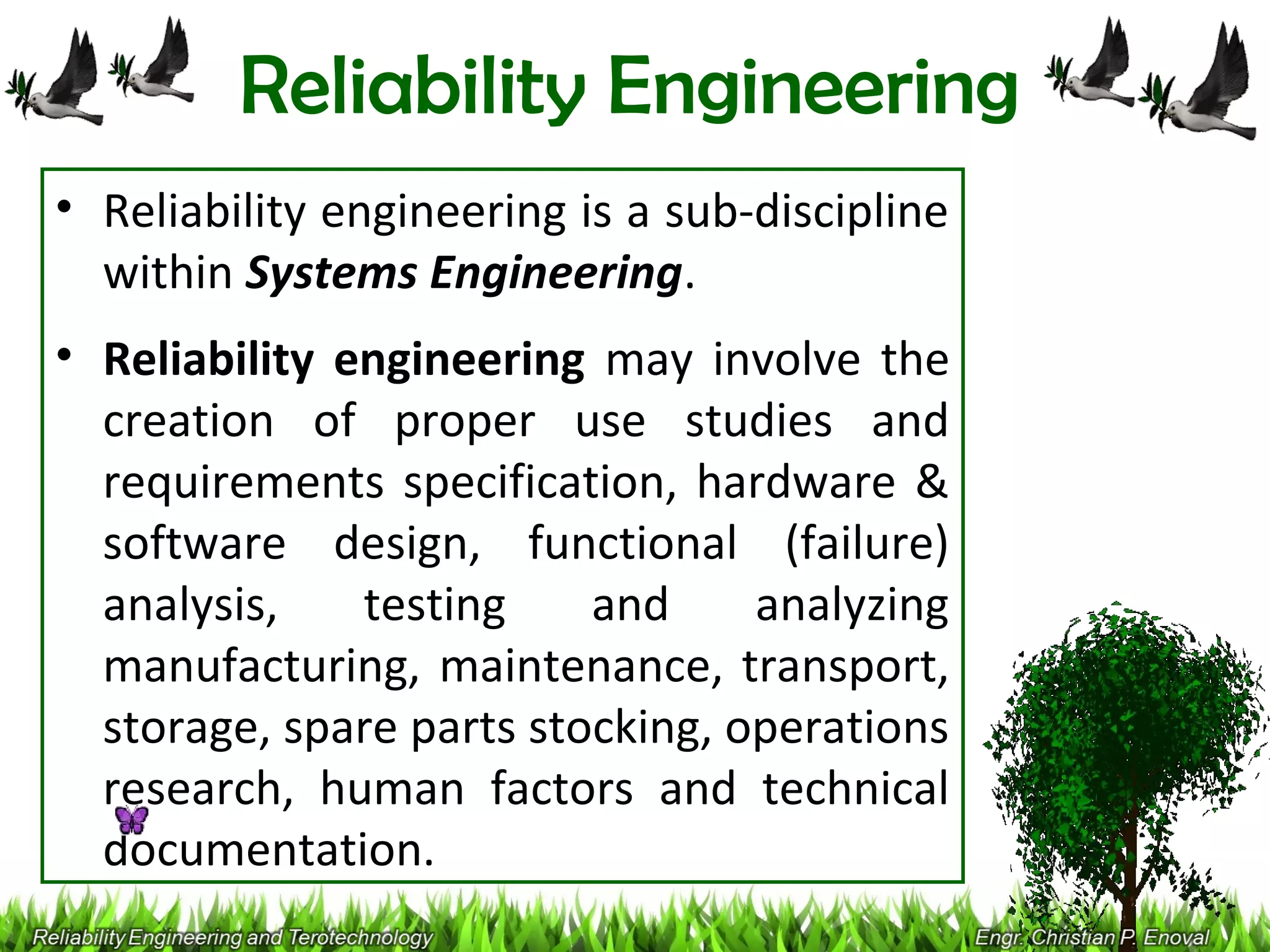 Reliability Engineering and Terotechnology | PPT