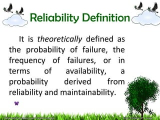 Reliability Engineering and Terotechnology | PPT