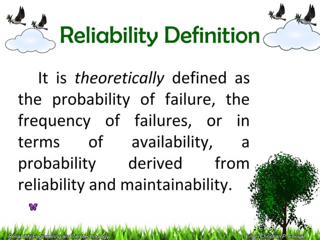 Reliability Engineering and Terotechnology | PPT | Civil Engineering ...