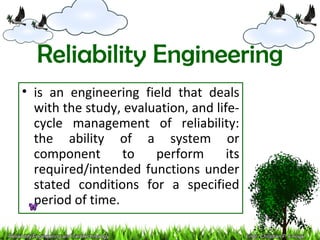 Reliability Engineering and Terotechnology | PPT