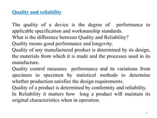 Reliability engineering chapter-1csi | PPTX
