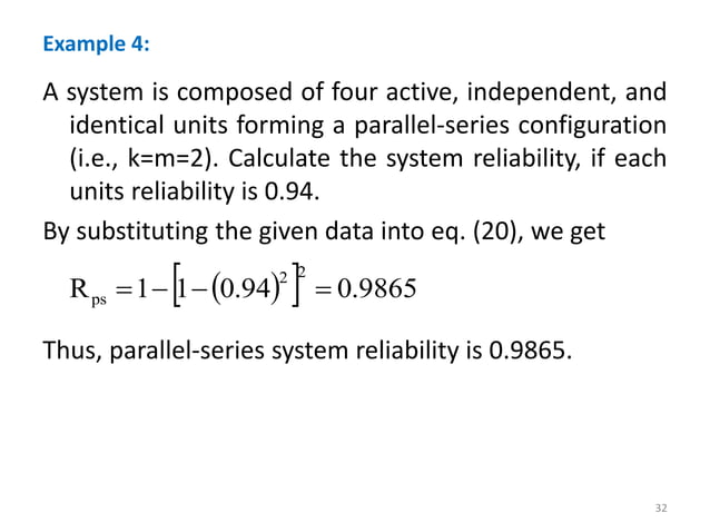 Reliability engineering chapter-2 reliability of systems
