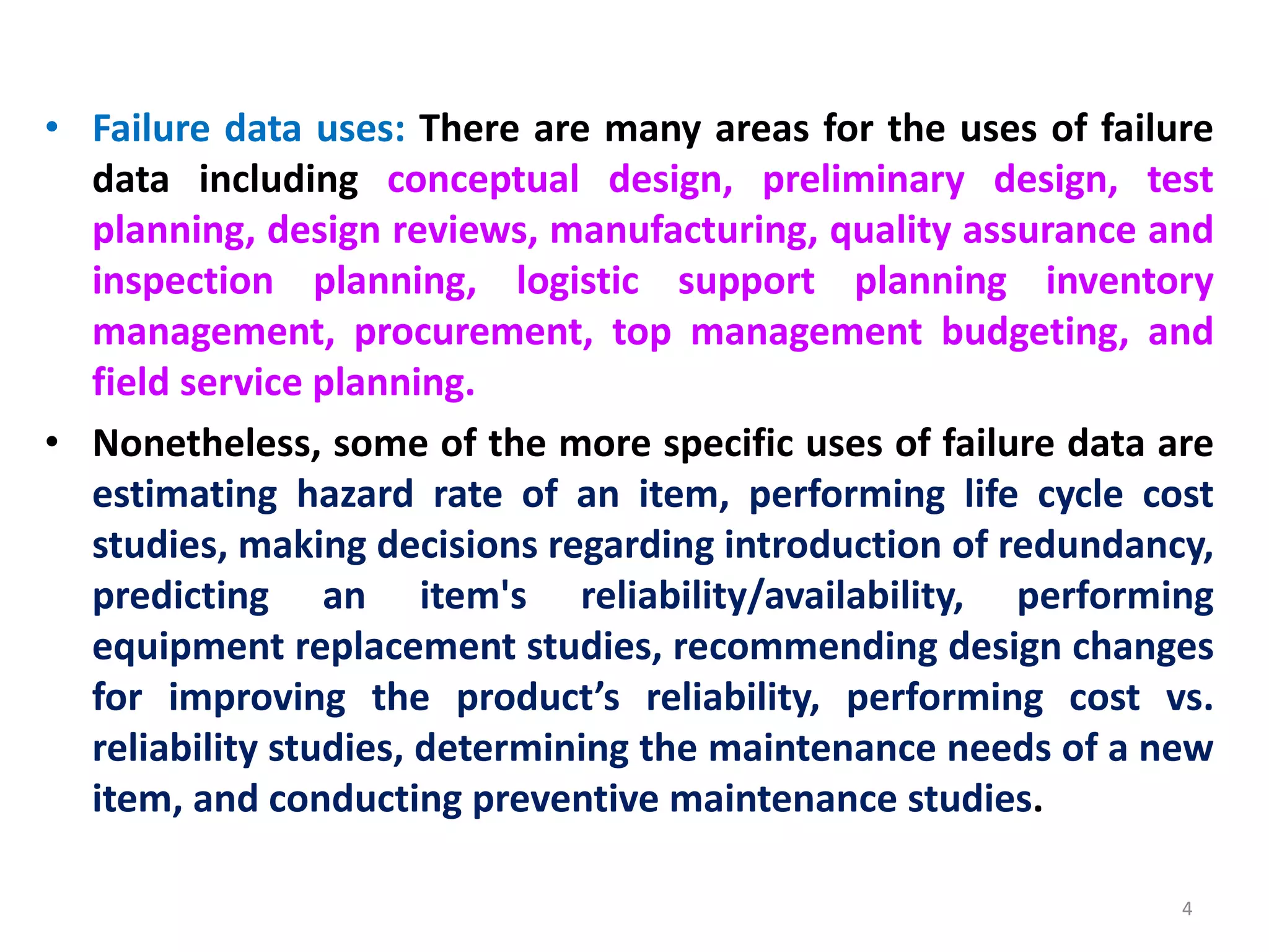 Reliability engineering chapter-3 failure data collection and analysis | PPTX