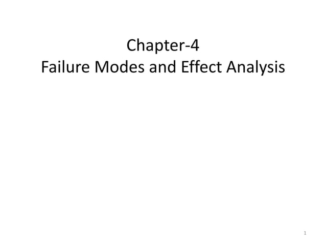 Reliability engineering chapter-4 fmea | PPT