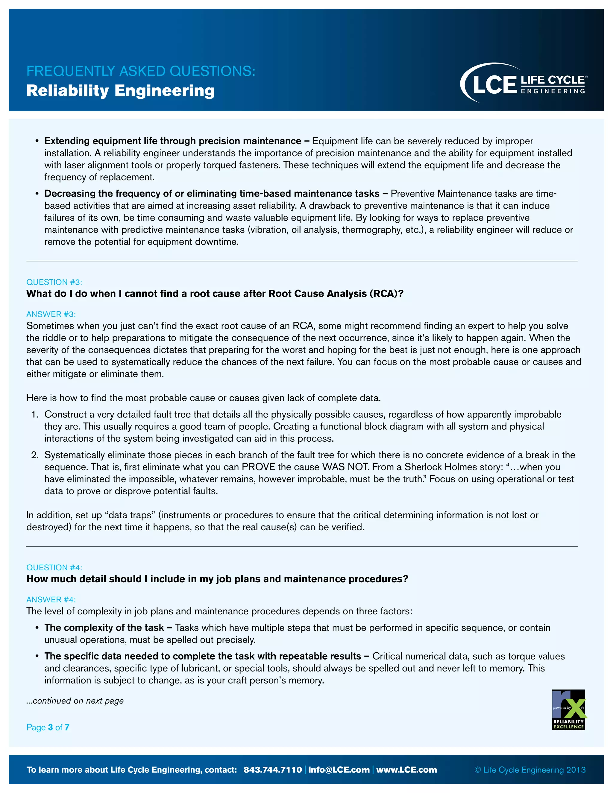 Reliability Engineering Q&A - LCE | PDF