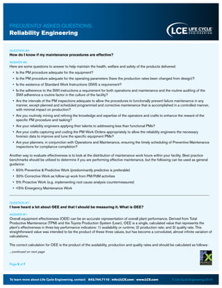 Reliability Engineering Q&A - LCE | PDF