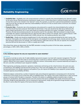 Reliability Engineering Q&A - LCE | PDF