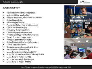 Reliability Engineering 101 : Tonex Training | PPT