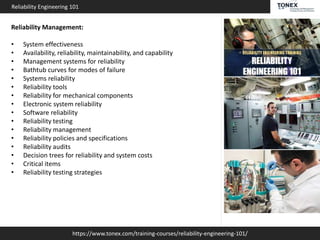 Reliability Engineering 101 : Tonex Training | PPT