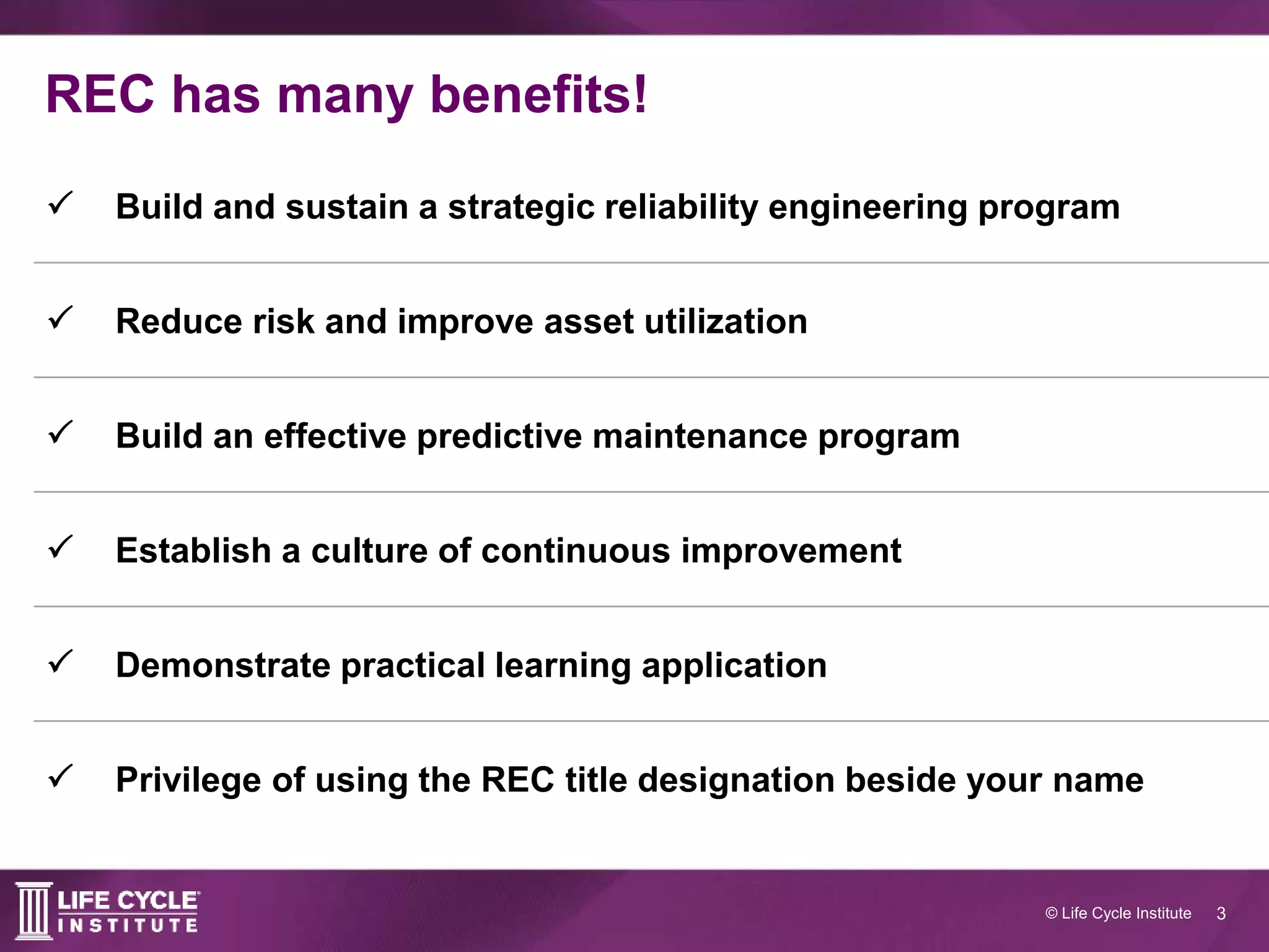 Reliability Engineering Certification Program | PPTX