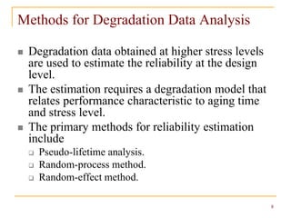 Reliability estimation from accelerated degradation testing | PDF