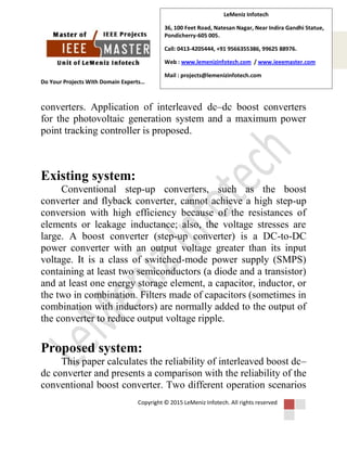 Reliability evaluation of conventional and interleaved dc–dc boost converters | PDF