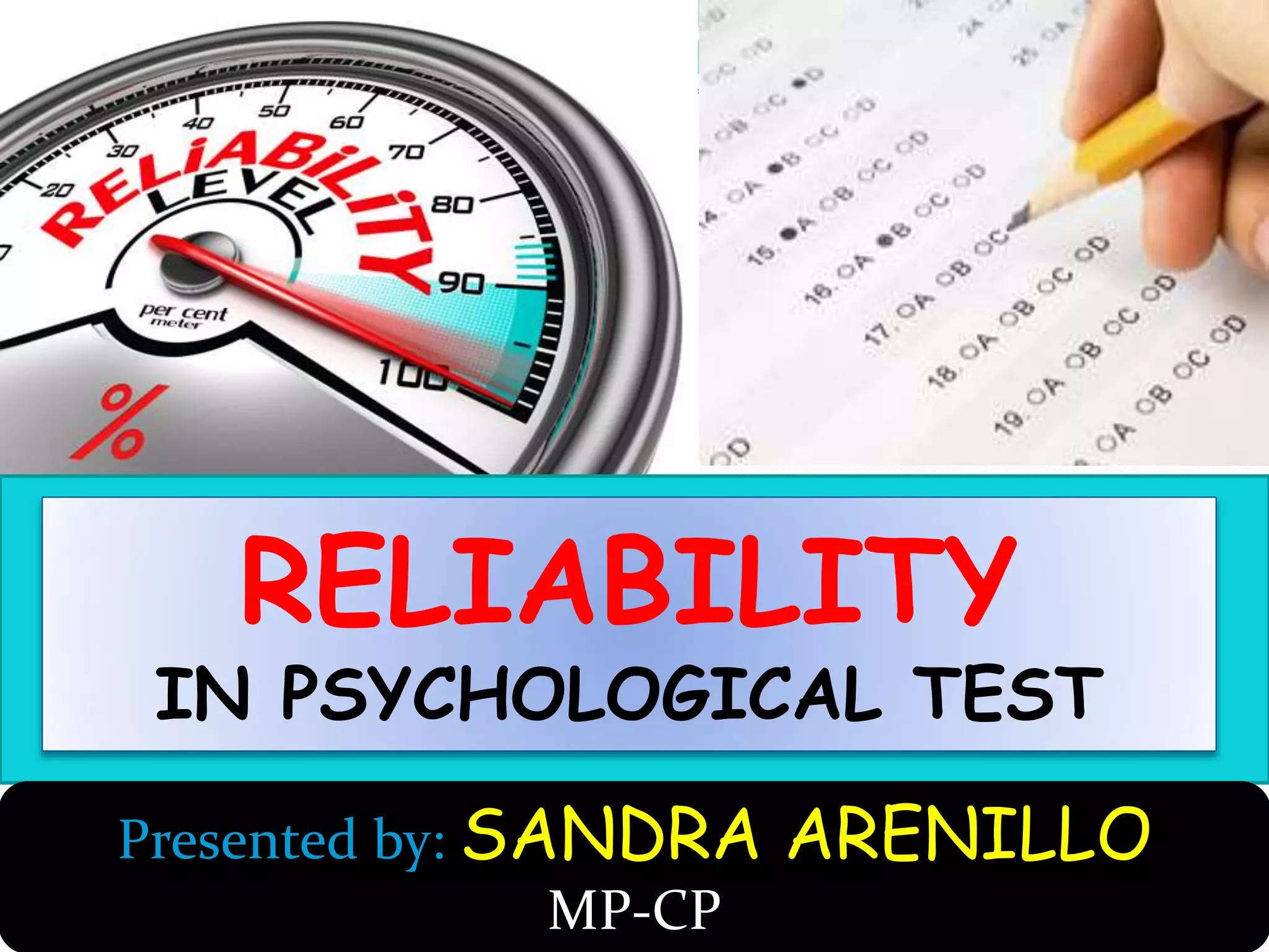 Reliability in Psychological Testing | PPTX