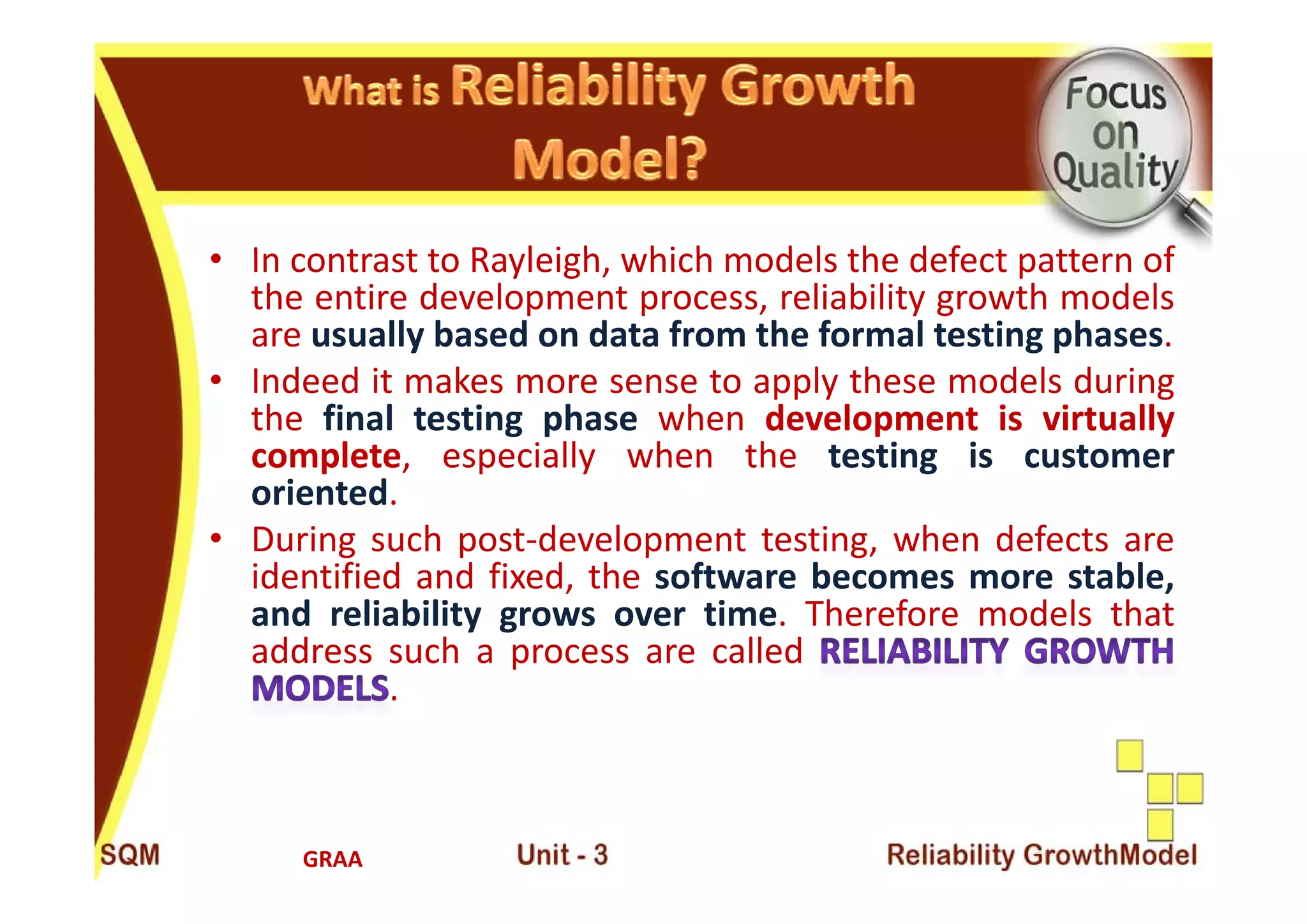Reliability growth models | PDF