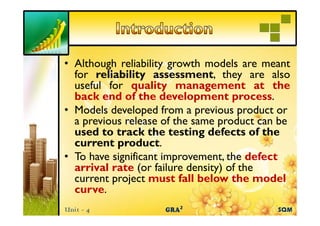 Reliability growth models for quality management | PPT