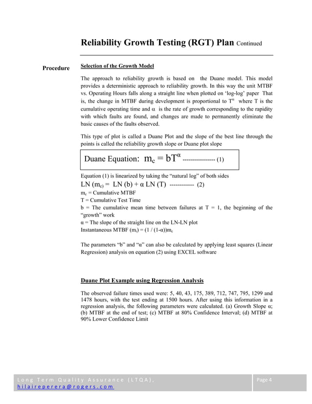 Reliability Growth Testing (RGT) Plan | PDF | Technology & Computing