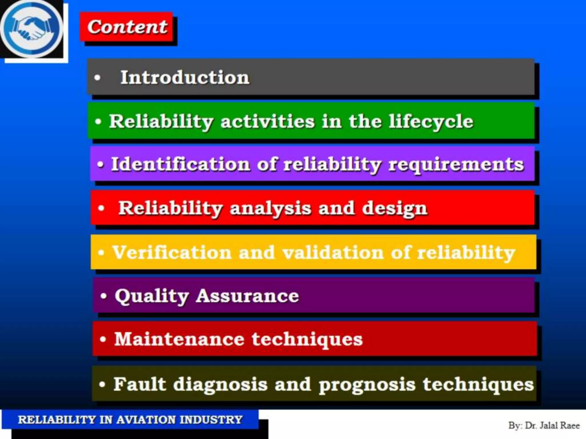 Reliability in aviation industry | PPTX