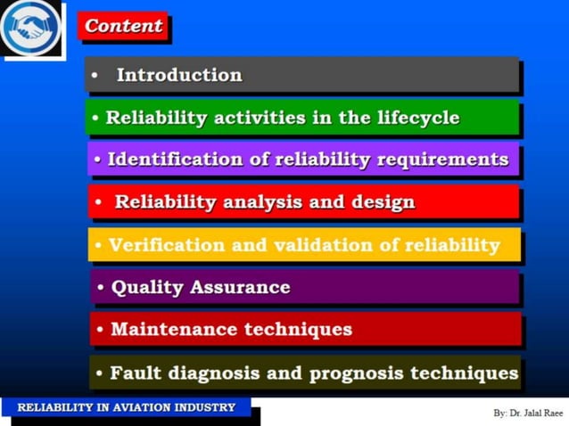Reliability in aviation industry | PPTX