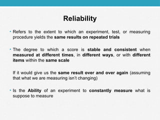 Reliability in research and its uses in physical education | PPTX