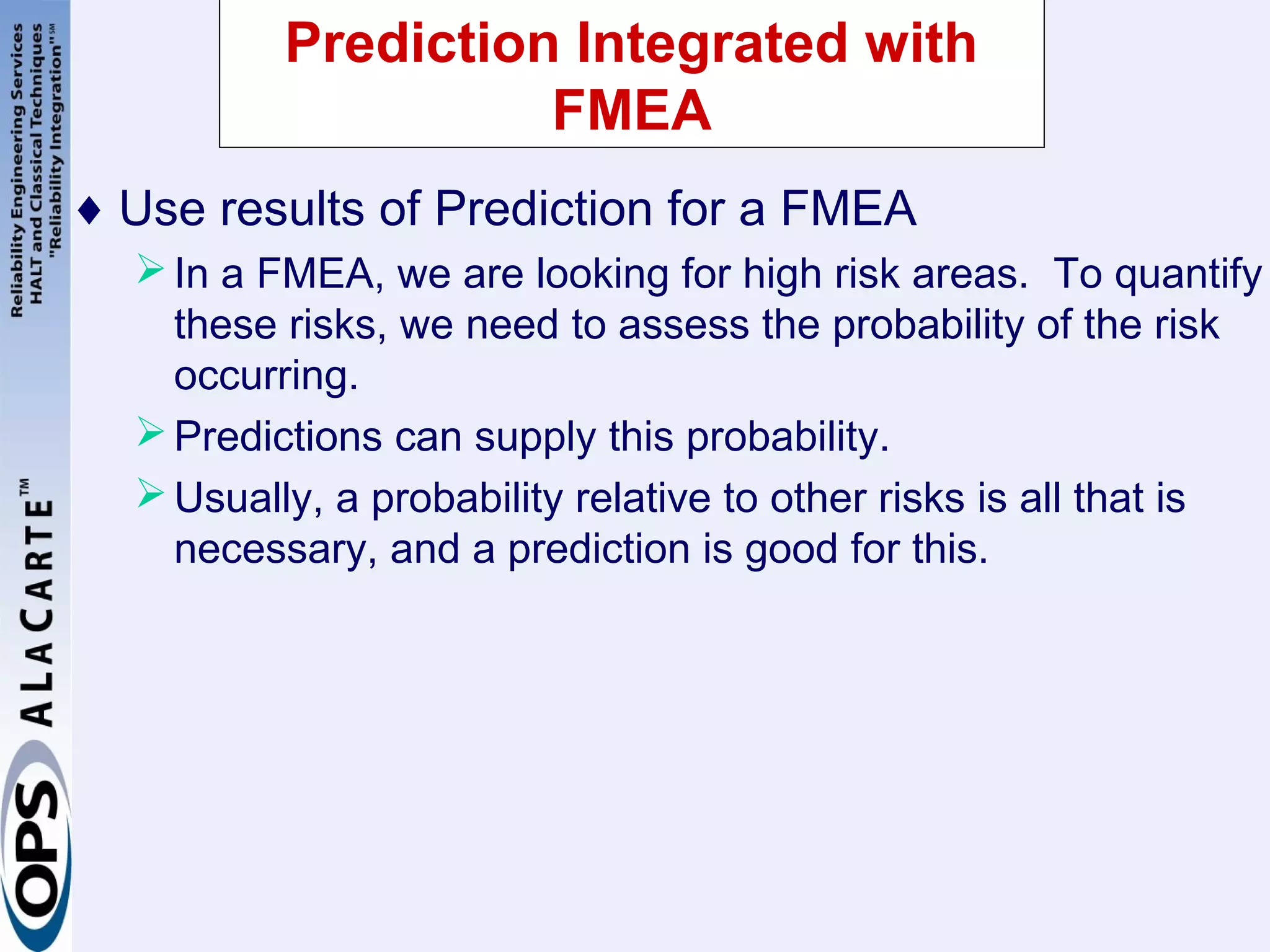 Reliability integration across the product life cycle | PPT