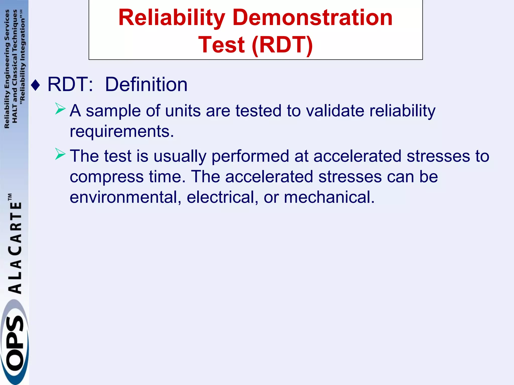 Reliability integration across the product life cycle | PPT